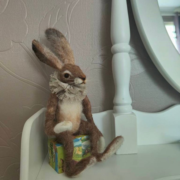 Hare Doll/spring Hare/needle Felted Hare/felted Hare/felted Jack Rabbit ...
