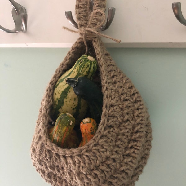 Jute Wall Hanging Basket. 3 Tier. Storage for Fruits, Vegetables, Onion ...
