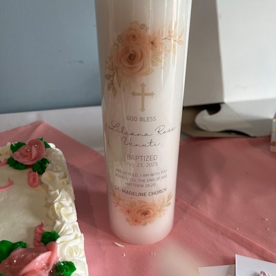 Personalized Baptism Candle Baptism Favor Vela De Bautizo Unity Custom ...