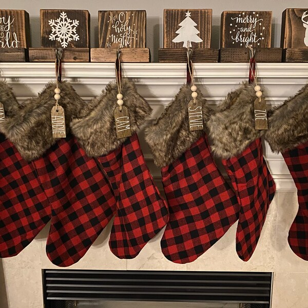 Rae Dunn Inspired Name Tags | Personalized Wood Stocking Tags ...