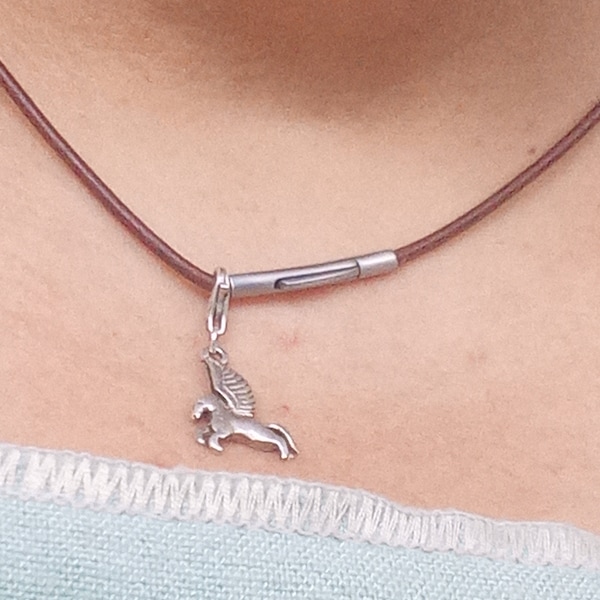 Necklace for Pendant Charm, Thin Leather Cord Necklace for Pendant ...