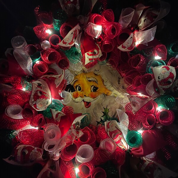 12.9x9.8” Vintage Santa Face Metal Sign #424 Wreath Sign Wreath ...