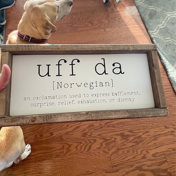 Uff Da Sign Norway Gift Norwegian Sign Scandinavian Home Decor Viking ...