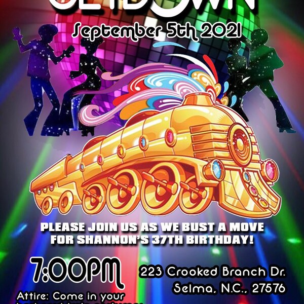 60s 70s Soul Train Disco Dance Party Invitation 60's 70's Party ...