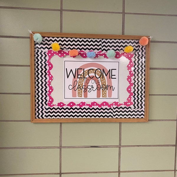 BOHO RAINBOW Welcome Sign | Editable | Neutral Rainbow Classroom Decor ...