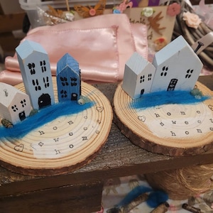 Small Wooden Miniature Village Houses, Houses in a Box, Craft Project ...
