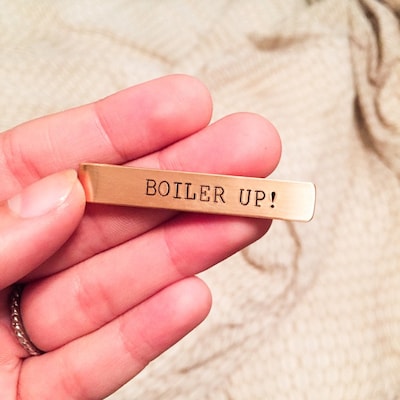 Bronze Tie Clip With Personalized Monogram in Classic Wide Style - Etsy
