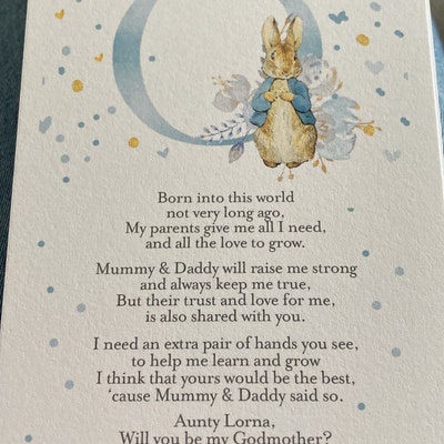 Personalised Peter Rabbit Rainbow Christening Invitations, Pack of 10 ...