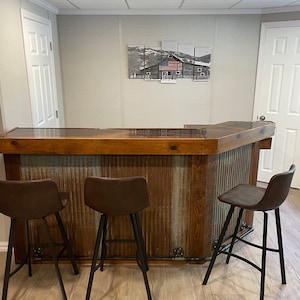 Custom Stained Rustic Bar - Etsy