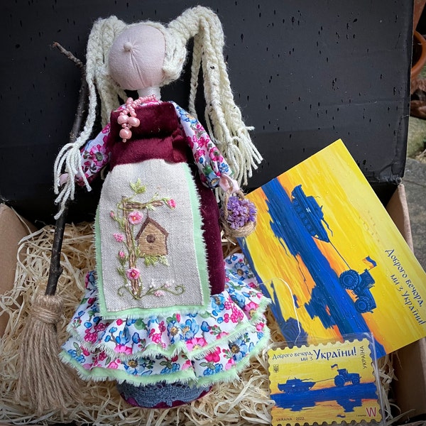 Pumpkin Baba Yaga With the Moon Handmade Ethnic Folk Traditional Doll ...