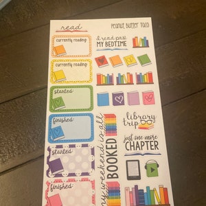 Rainbow Bookish Sampler Planner Stickers - Reading Stickers - Bright ...