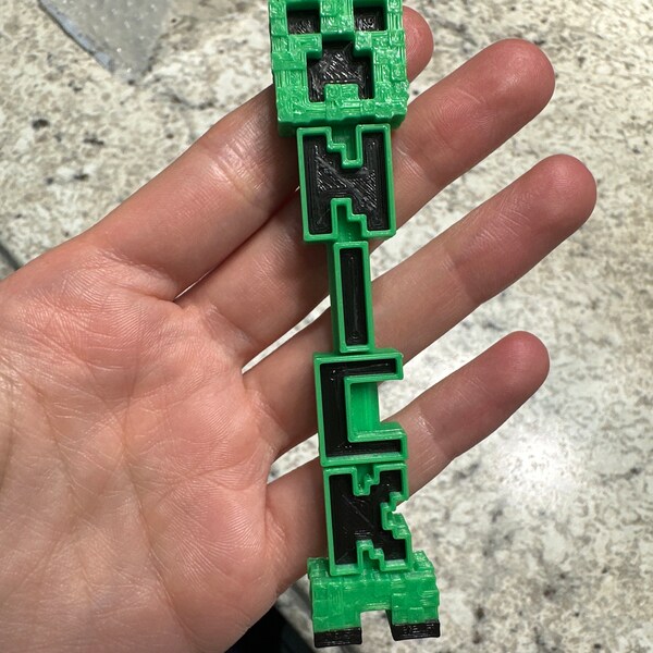 Minecraft Creeper Personalized Custom Name Tag, Keychain, Keyring ...