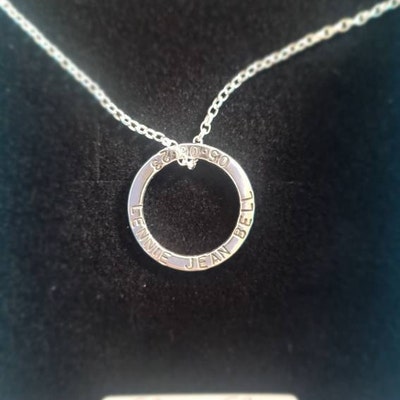 Sterling Silver 2 Ring Name Necklace, Personalised Gift for Mum ...