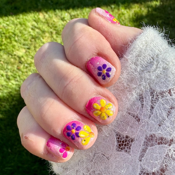 Set of 5D Flower Nail Decals Nail Art Stickers - Etsy
