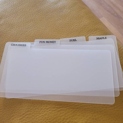 A6 White Divider Envelopes, Minimalist Tabbed Cash Wallets, Set of 5 ...