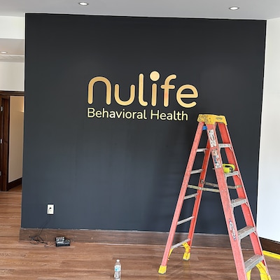 Black Reception Sign, 3D Business Logo, Acrylic Office Sign, Interior ...