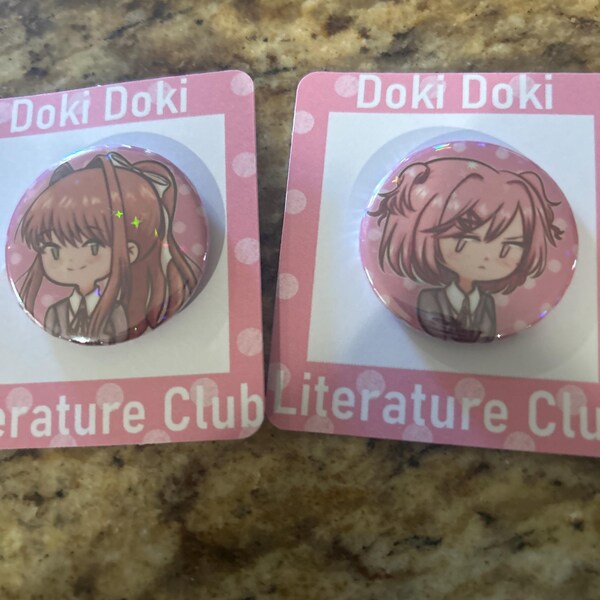 Doki Doki Literature Club Buttons & Stickers Set - Etsy Canada