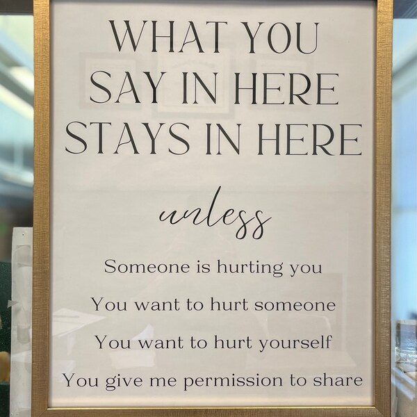 Confidentiality Poster Sign Counseling Office Decor Social Worker ...