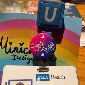 Bisexual Pride Flag Pronoun Pin Back Button They/she - Etsy