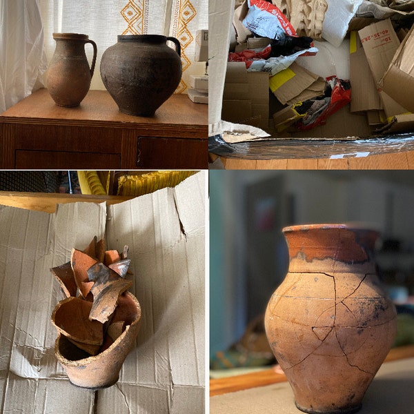 Ancient Clay Pot, Antique Clay Vessel, Rustic Ceramic Bowl, Pottery Jug ...