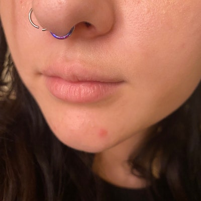 Seamless Opal Septum Clicker Ring / Nose Hoop Ring / Daith Earring ...