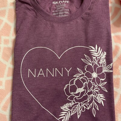 Nanny Heart Svg, Nanny Svg, Flowers Svg, Best Nanny Svg, Most Loved ...