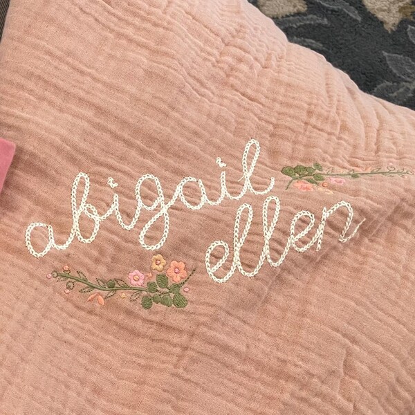 Personalized Embroidered Baby Receiving Blanket, Baby Blanket With Name ...