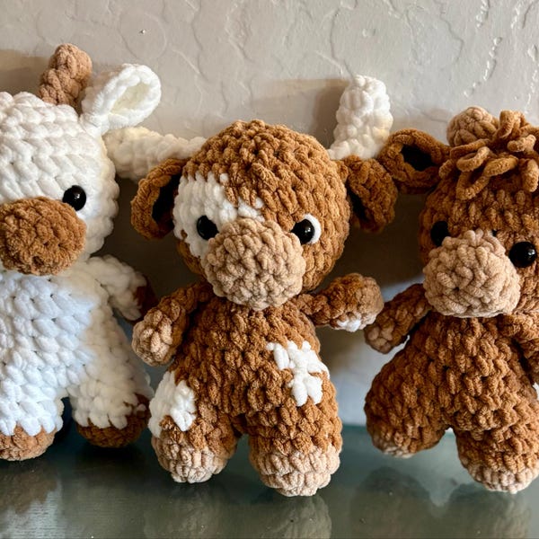 Baby Cows TRIO Pattern- Baby Longhorn, Baby Cow, Baby Highland, Crochet ...