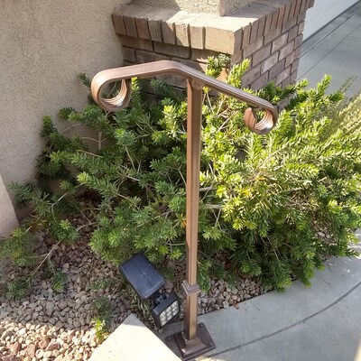 Single Post Ornamental Hand Rail 1 or 2 Step Railing for Stairs Steel ...