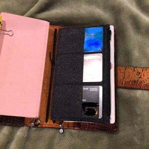Custom Size Traveler's Notebook Wallet Insert Felt Zip up Wallet Card ...