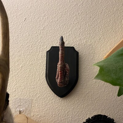 XL Taxidermy Middle Finger THE BIRD Turkey Black Wood Wall Plaque - Etsy