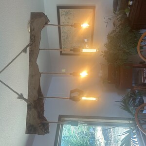 Rustic Ladder Pendant Light Fixture Wooden Farmhouse Chandelier for ...