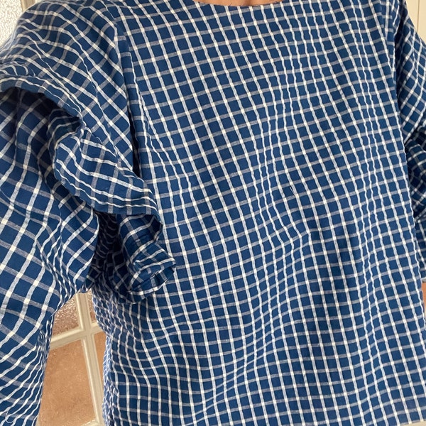 Drop Shoulder Ruffle Sleeve Top Sewing Pattern - Etsy