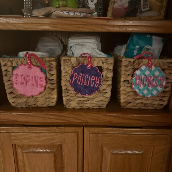 Embroidered Fabric Bag Tags, Personalized, Bookbag, Luggage - Etsy