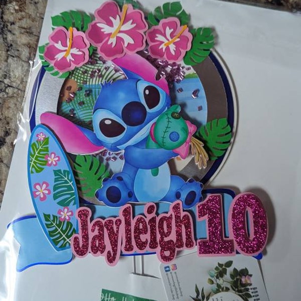 Stitch and Doll Cake Topper, Stitch and Doll Birthday, Stitch Party ...
