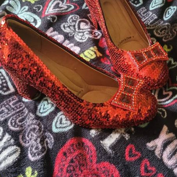 Custom Ruby Sequin Heels - Etsy