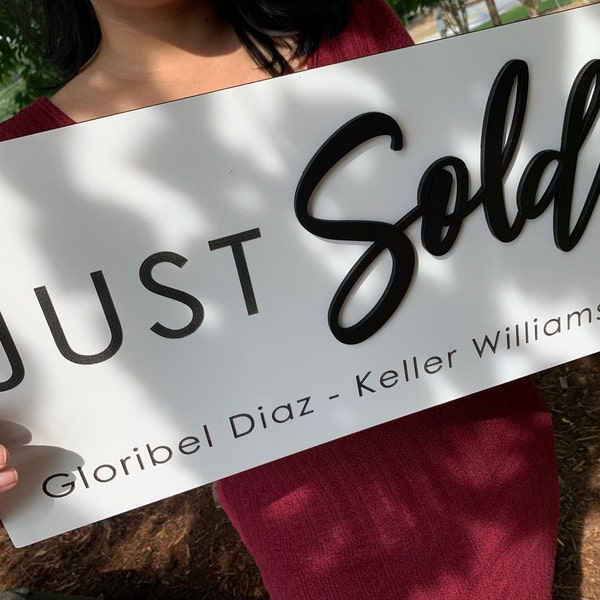 Personalized Just Sold Sign, Realtor Sign, Real Estate Agent Sign ...