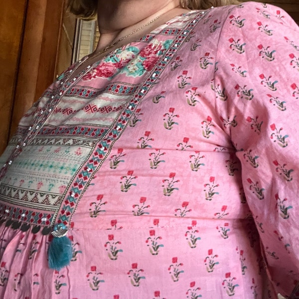 Handblock Print Reversible Quilted Robe Jaipuri Print Free Size House ...