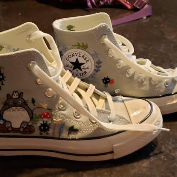 Turtle Embroidered Converse, Custom Converse Chuck Taylor 1970s Turtle ...