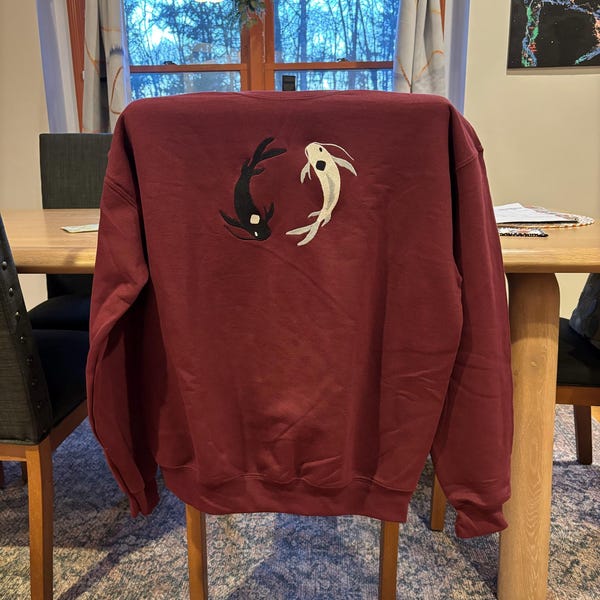 Embroidered Avatar the Last Airbender Koi Fish Hoodie | Moon and Ocean ...