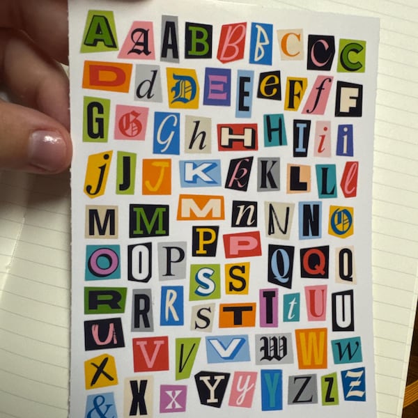 Ransom Note Letters Deco Sticker Sheet - Etsy