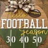 Hello Football Season Sign, Digital Download, Round Door Hanger Svg ...