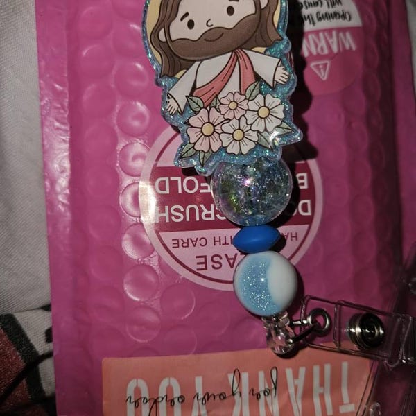 Kawaii Badge Reel Cute Badge Clip for Women, Bling Badge ID Holder for ...