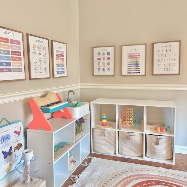 Educational Posters, 12 Homeschool Prints, Montessori Classroom Decor ...