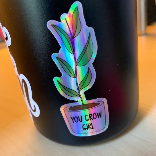You Grow Girl Potted Plant Sticker, Potted Plants Succulent Planting ...