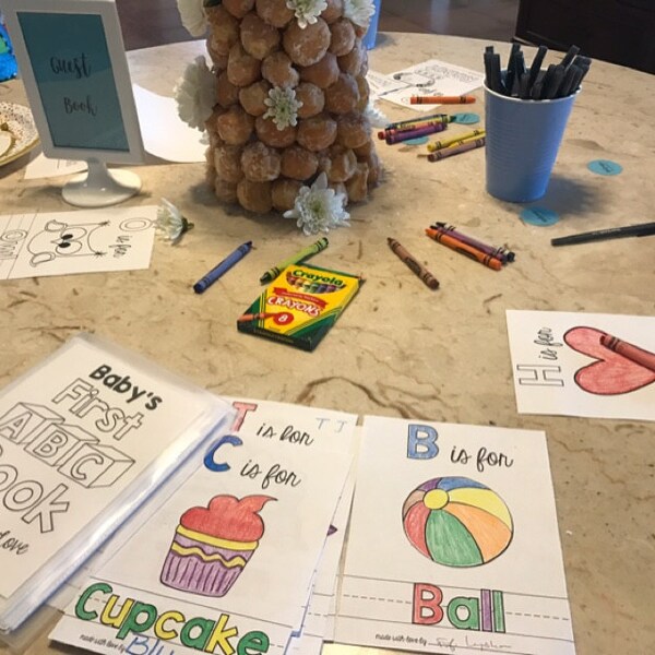 Personalized Coloring Sheet for ABC Book / Baby Shower Activity / PDF ...