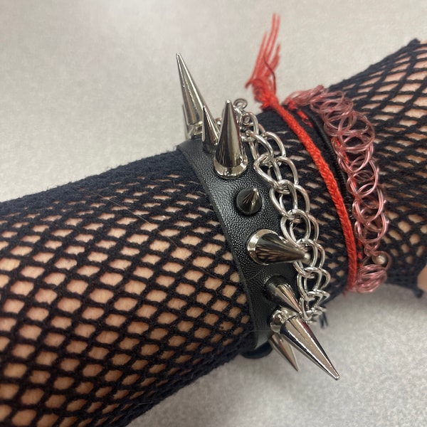Mall Goth Emo Spiked Bracelets - Etsy