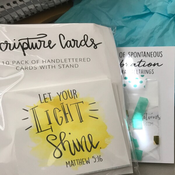 Handlettered Scripture Cards With Stand, Faith Gifts, Scripture Card ...