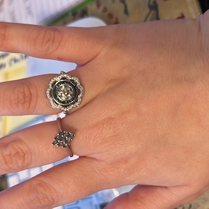 Unique Oval Cut Insert Wedding Ring Set Hidden Halo Ring Set - Etsy