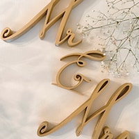 Dr and Mrs Sign 5in. Gold Metallic Vintage Script Sweetheart - Etsy